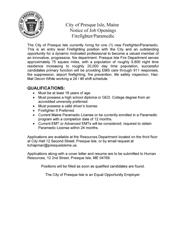 Career Firefighter ad - Maine Fire Service Institute