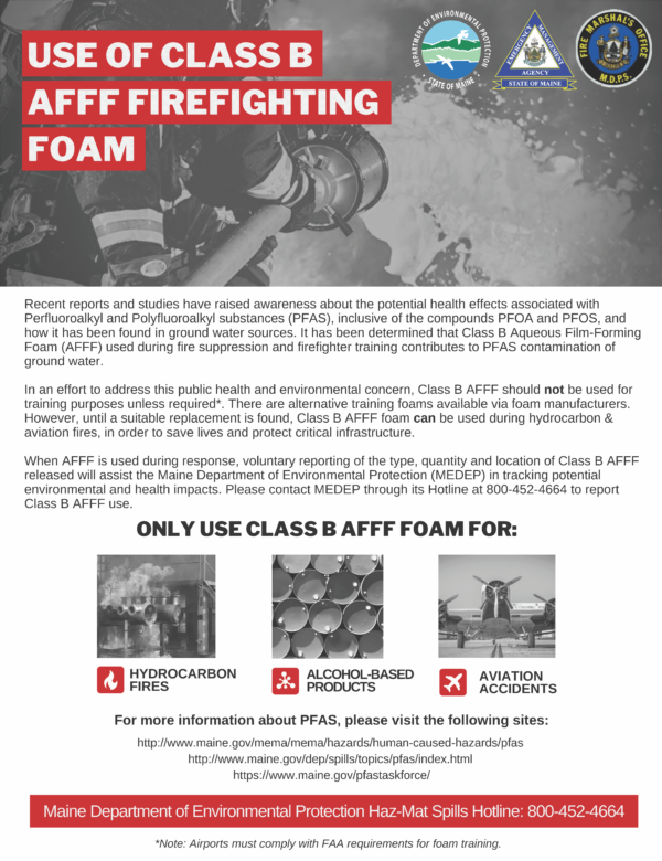 Information Regarding Use of Class B AFFF Foam - Maine Fire Service ...