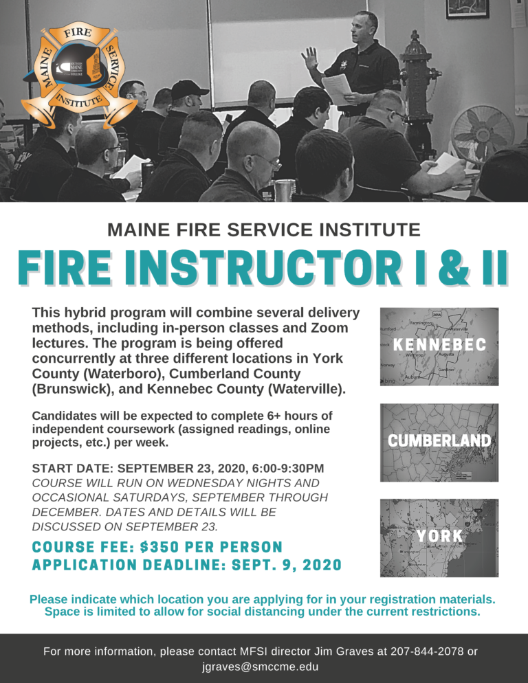 Fire Instructor I & II - Maine Fire Service Institute