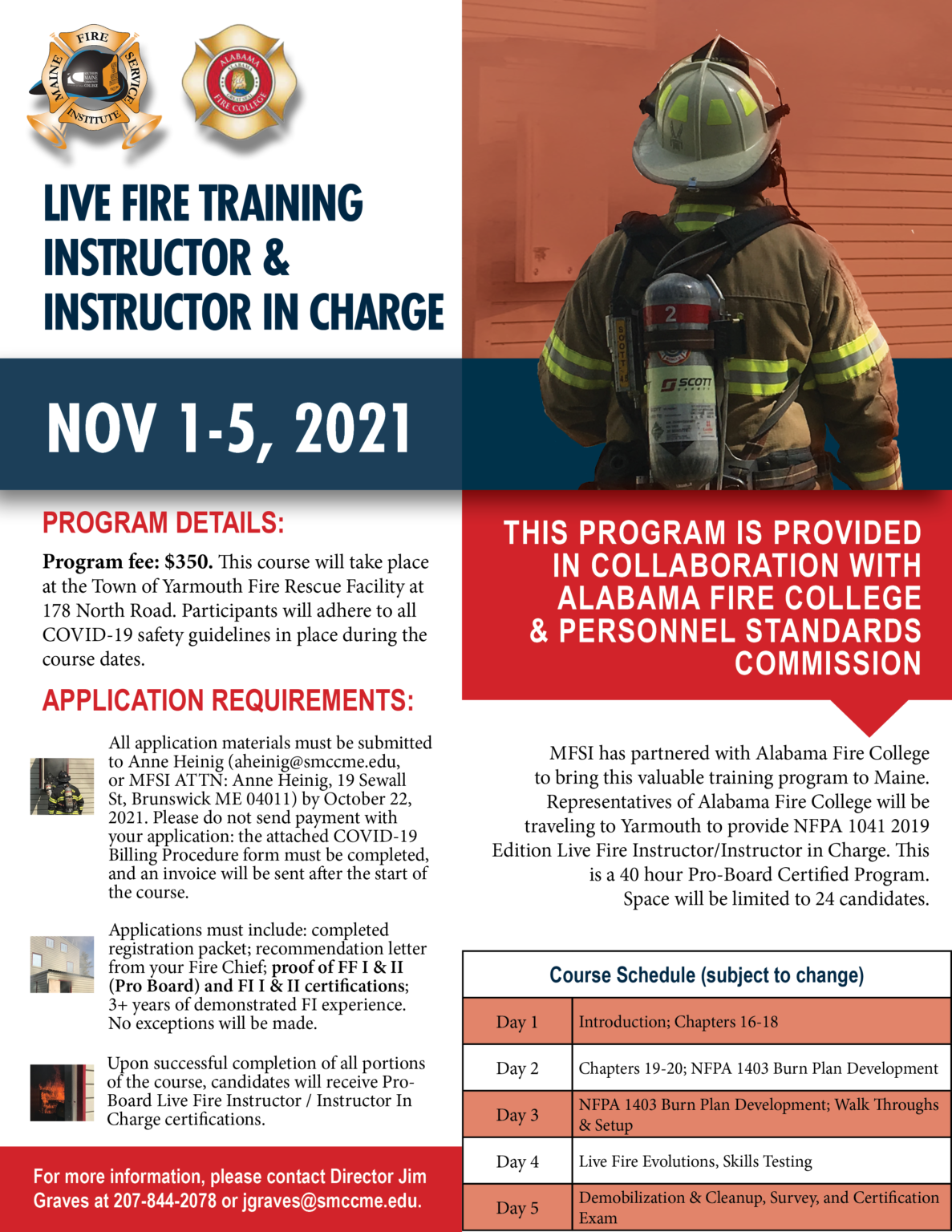Live Fire Instructor / Instructor in Charge - Maine Fire Service Institute