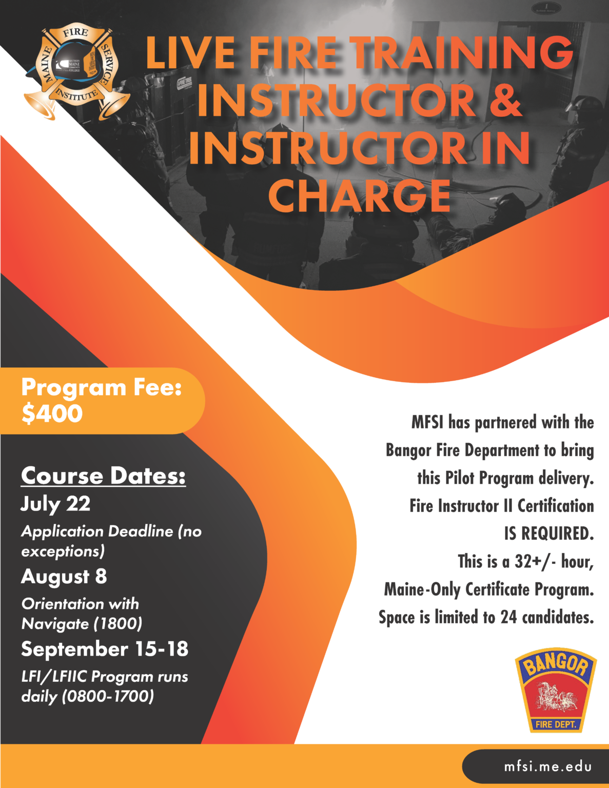 Live Fire Instructor / Instructor in Charge Program - Maine Fire ...