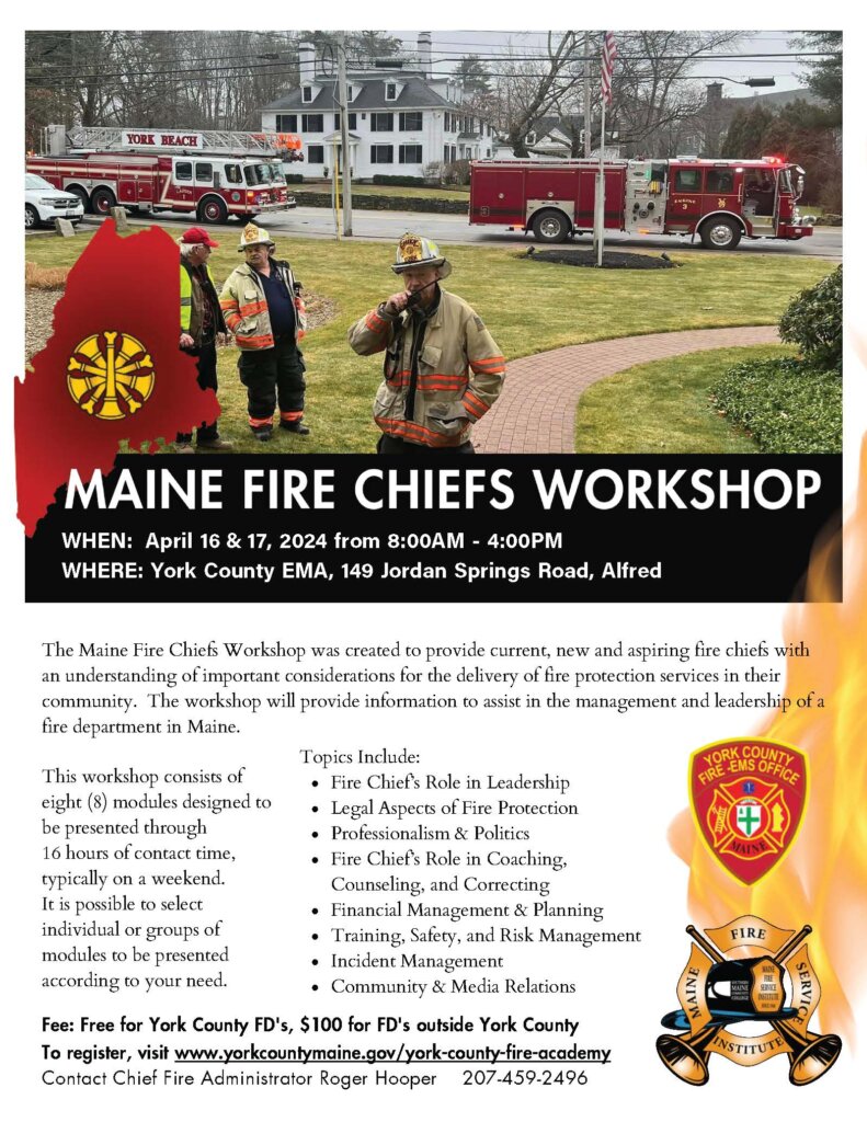 Maine Fire Chiefs Workshops - Maine Fire Service Institute