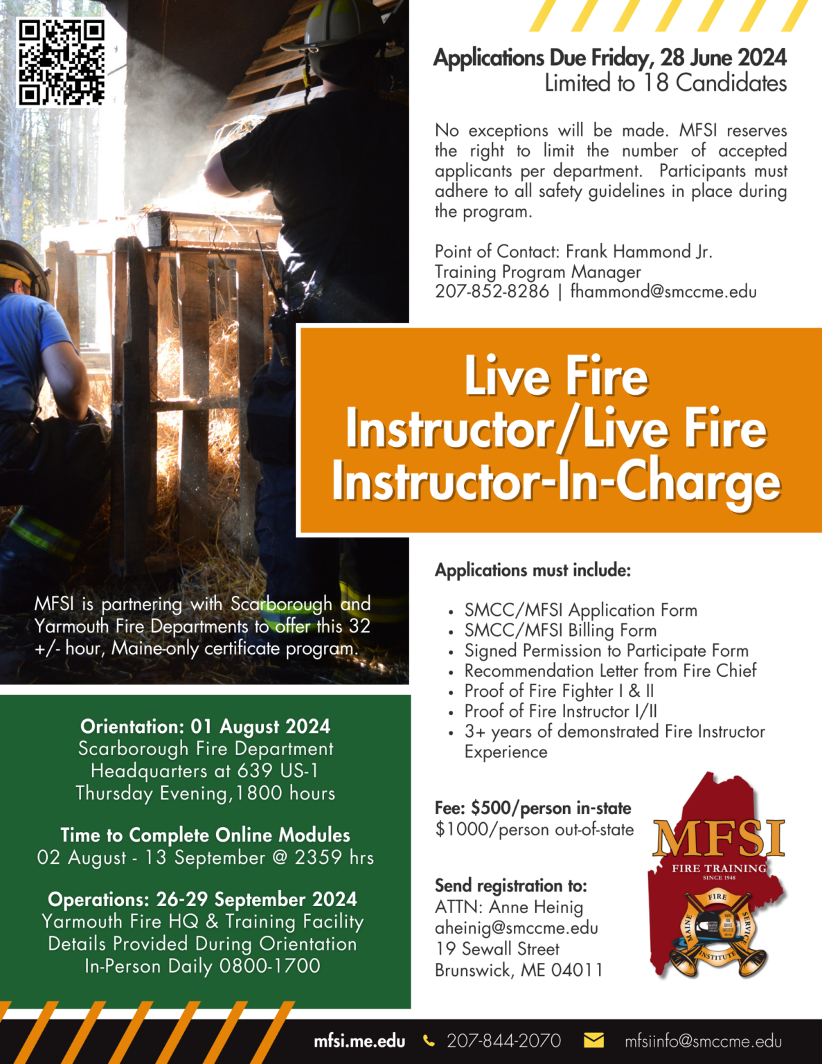 Live Fire Instructor/Instructor in Charge (FULL) - Maine Fire Service ...