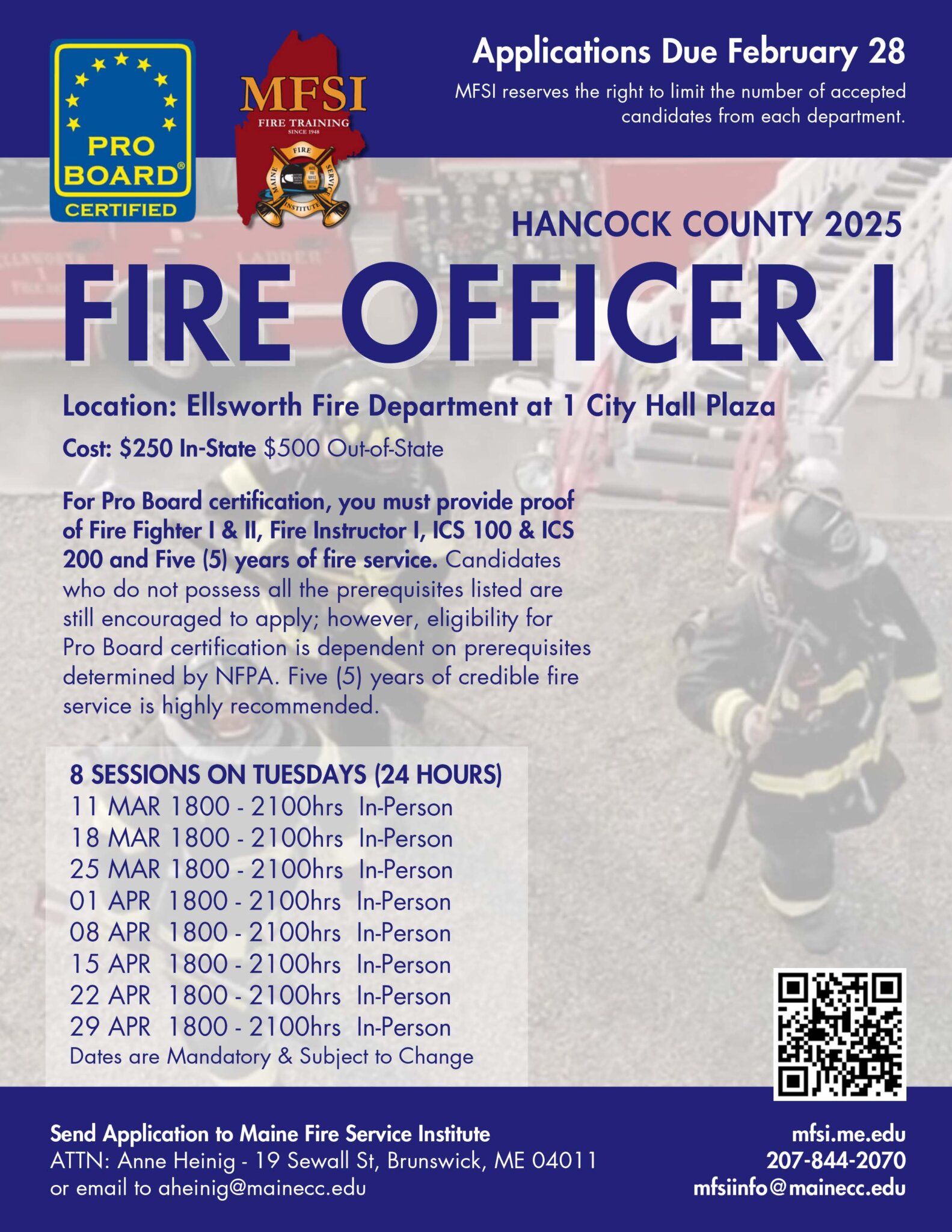 *FULL* Fire Officer I - Hancock County (Ellsworth) - Maine Fire Service ...