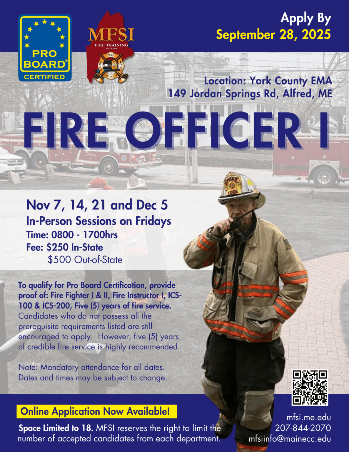 Fire Officer (1) - Maine Fire Service Institute