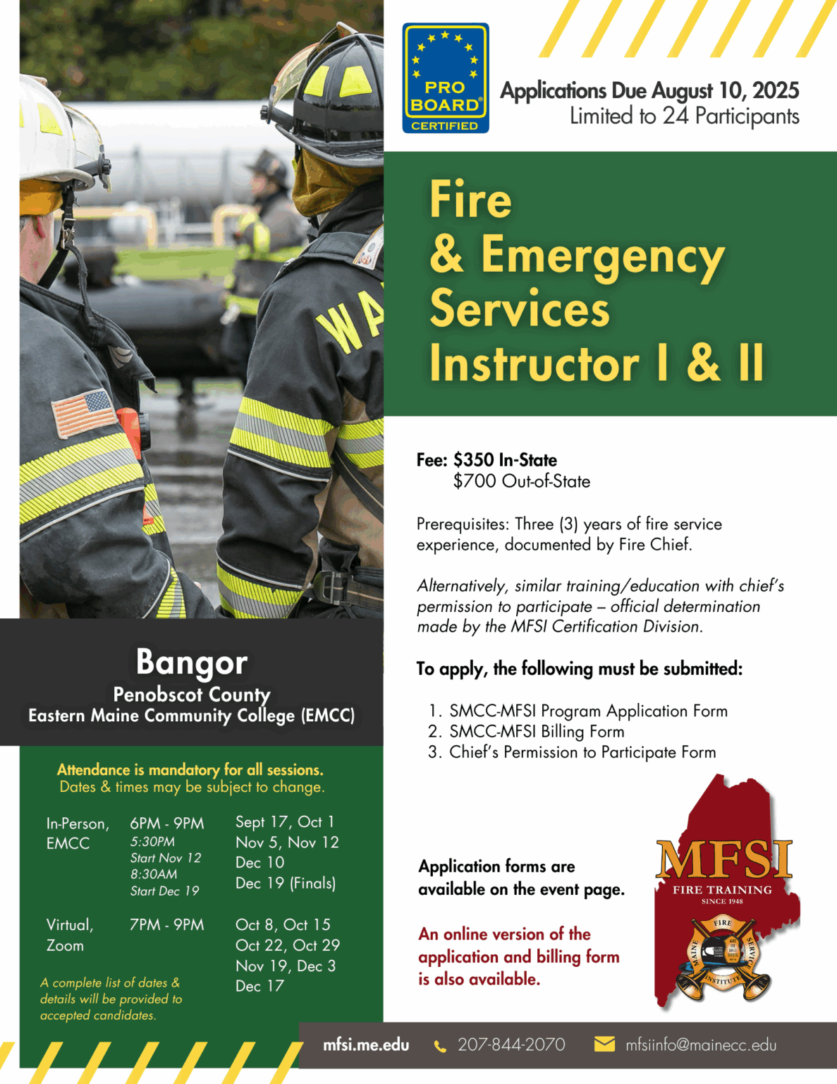 *FULL* Fire & Emergency Services Instructor I & II - Maine Fire Service ...