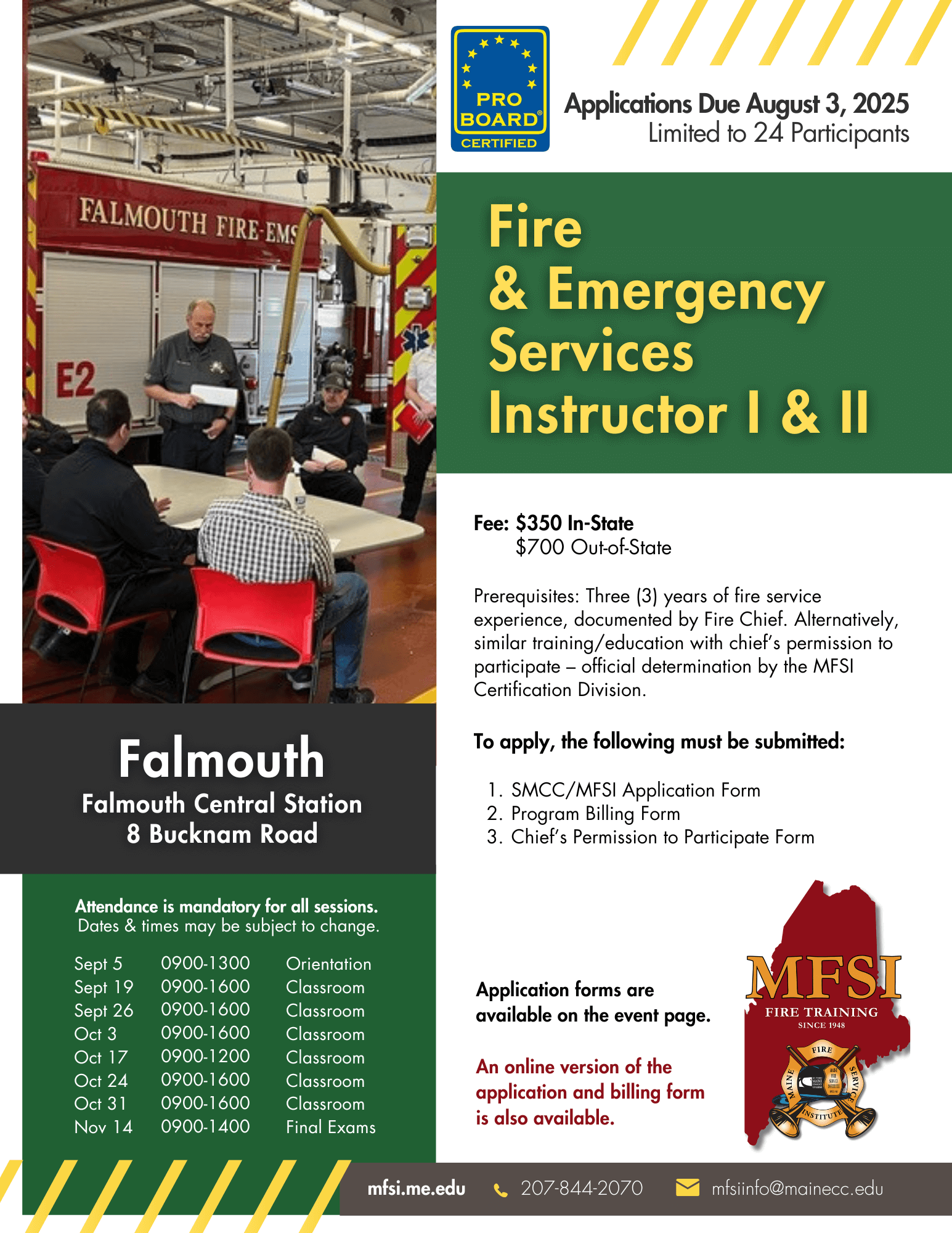*FULL* Fire & Emergency Services Instructor I & II - Maine Fire Service ...